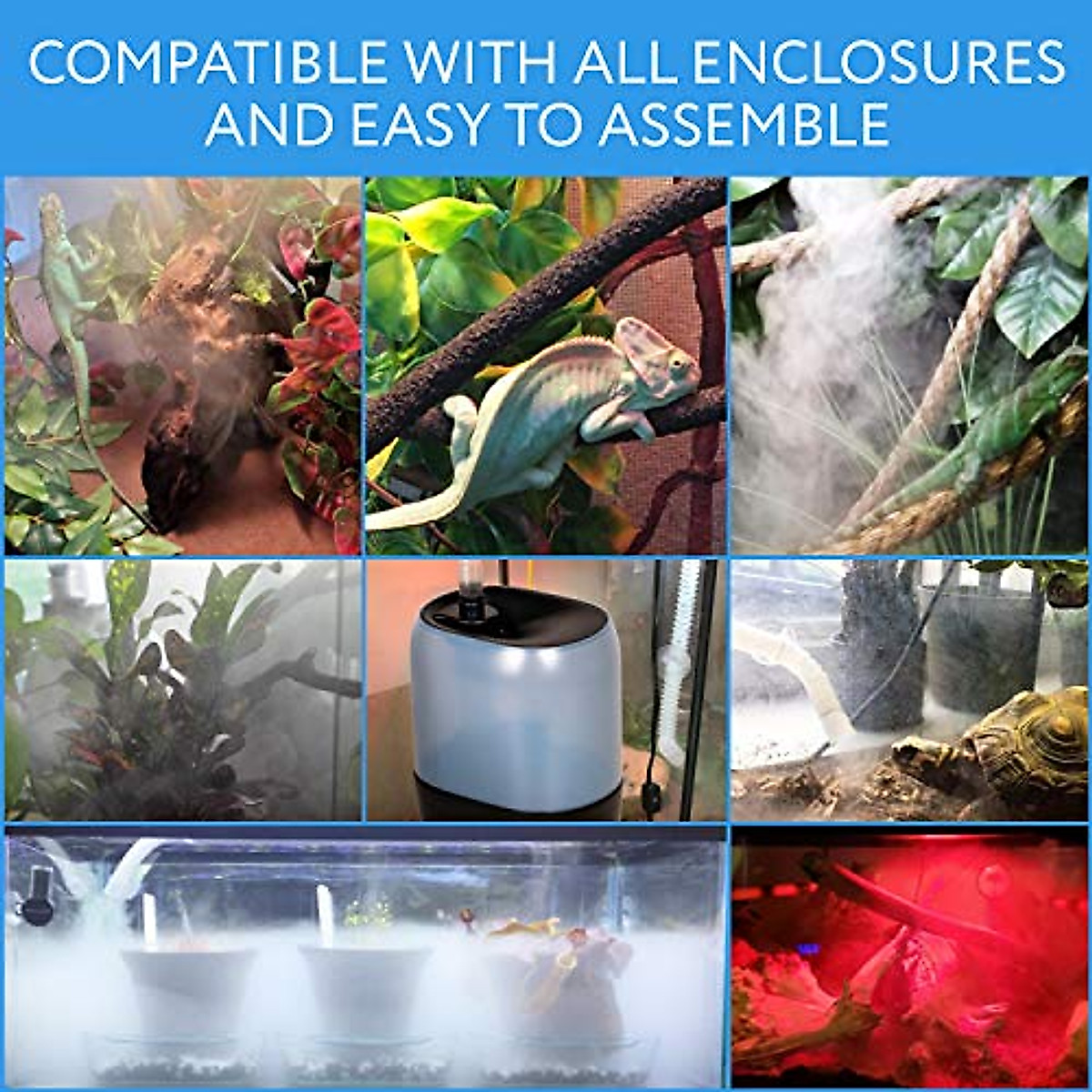 Evergreen Pet Supplies Reptile Humidifier/Fogger - 4L Tank - New Digital Timer - Add Water from Top! for Reptiles/Amphibians/Herps - Compatible with All Terrariums and Enclosures