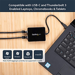 StarTech.com USB-C to Dual Gigabit Ethernet Adapter with USB 3.0 (Type-A) Port - USB Type-C Gigabit Network Adapter (US1GC301AU2R)