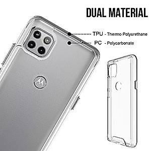 Guarishel Crystal Clear Case for Motorola One 5G Ace Phone Case, [Not-Yellowing] [Military Drop Protection] Upgraded Shockproof Protective Phone Case for Moto One 5G Ace 6.5 inch - Slim Fit
