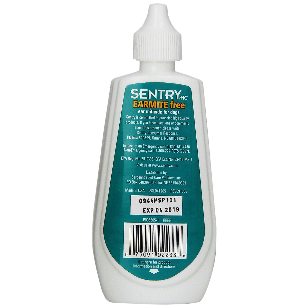 SENTRY HC EARMITEfree Ear Miticide for Dogs, 3 oz