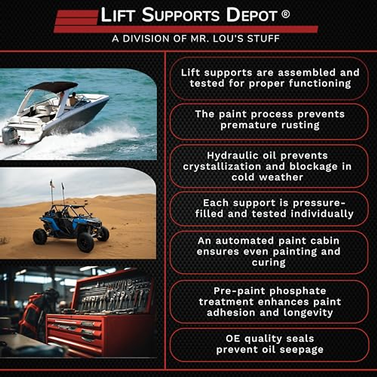 Lift Supports Depot Qty (1) Replaces Part Number 7044674 7045352 Polaris Lift Support Dump Shocks Struts