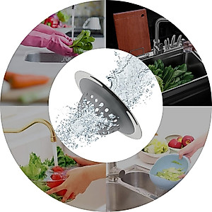 Kitchen Set of 2 Sink Strainers, Flexible Silicone Good Grip Kitchen Sink Drainers, Traps Food Debris and Prevents Clogs, Large Wide 4.5’ Diameter Rim Gray