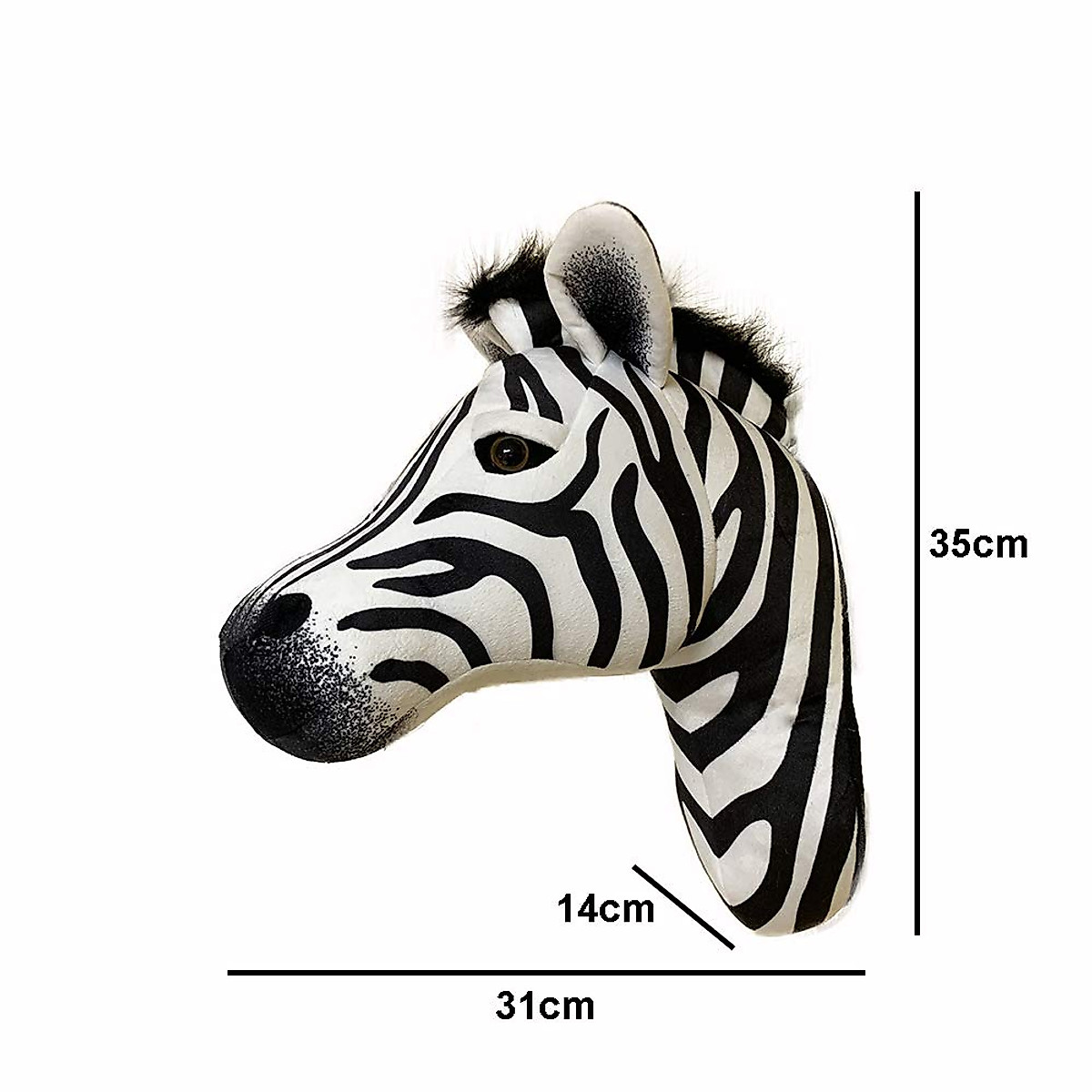 WOKI Jungle Zebra Stuffed Animal Heads for Wall Nursery Room Mount Charmers Fantasy Wall Decoration Hanging Girls Children Room