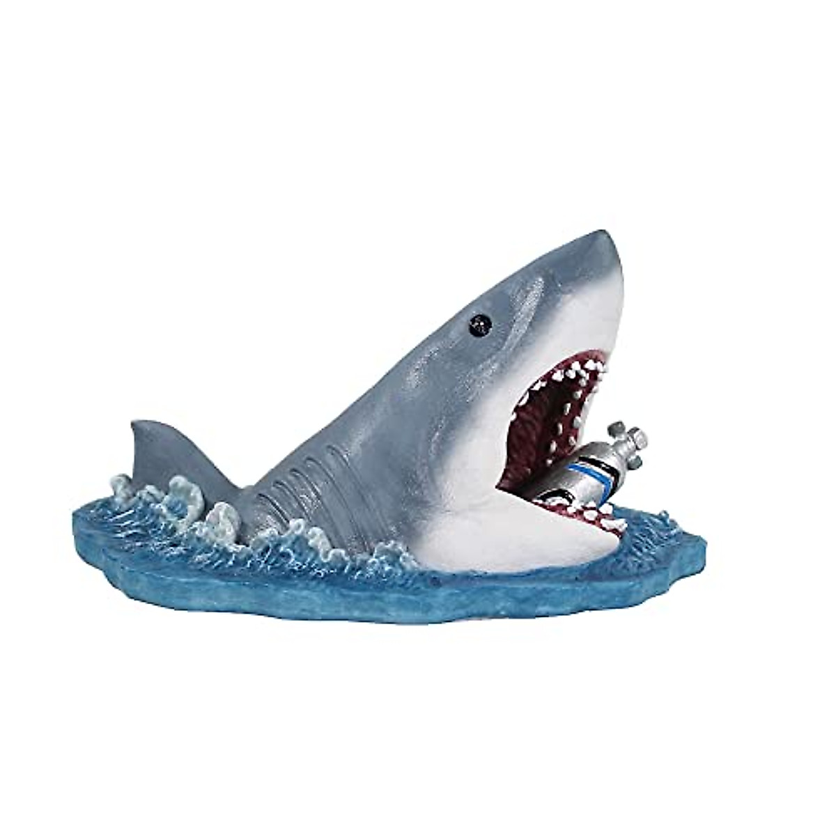 Penn-Plax Jaws Officially Licensed Aquarium Decoration – Air Tank Strike – Safe for Freshwater and Saltwater Fish Tanks – Medium