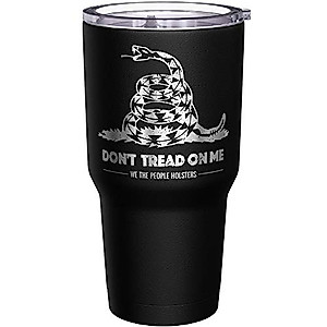 We The People Holsters - Gadsden Flag - Dont Tread On Me - Snake Tumbler - American Flag Coffee Travel Mug - American Made Travel Mug - Double Insulated Tumbler - 30 oz