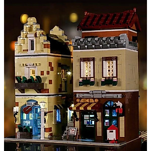General Jim's Building Blocks Lighted Music Store Coffee Cafe Shop and Lounge Modular Building Blocks Bricks Set | Compatible with Lego City Sets