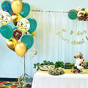 Teal Gold Balloons Teal Gold Party Decorations of 15pcs for Teal Gold Birthday Decorations Women/Teal Gold Bridal Shower Decorations/Teal Gold Wedding Decorations