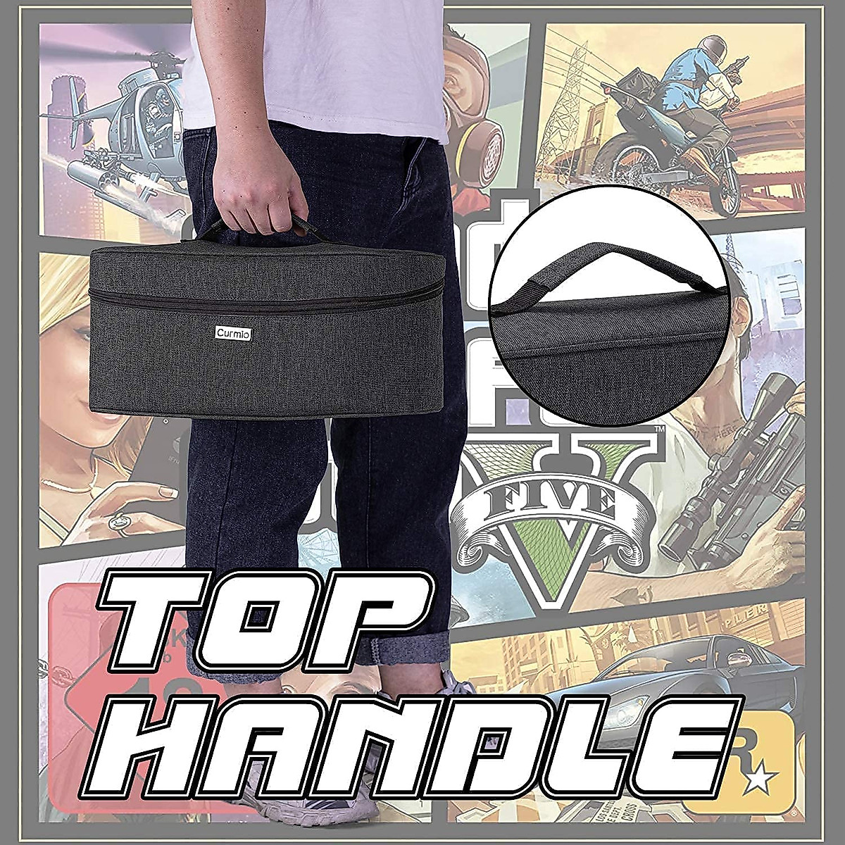 CURMIO Game Console Carrying Case Compatible with Xbox Series X, Game Disc Storage Bag for up to 24 Discs Compatible for PS4/PS4 Pro/PS3/PS5/Xbox One/Xbox Series X/S