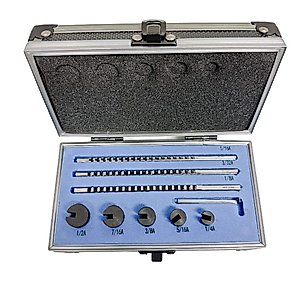DBM IMPORTS Set of 9 Pcs High Speed Steel Keyway Broach Set Standard Cutting Bushings Shim Harden