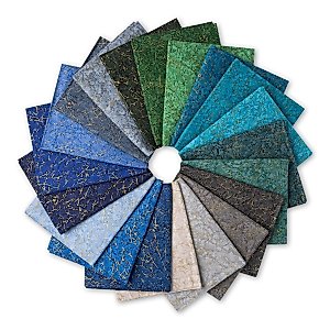 Connecting Threads Blender Collection Precut 20 pcs 18"x22" 100% Cotton Quilting Fabric Bundle Fat Quarter (Quartz Metallic Tonals Cool)