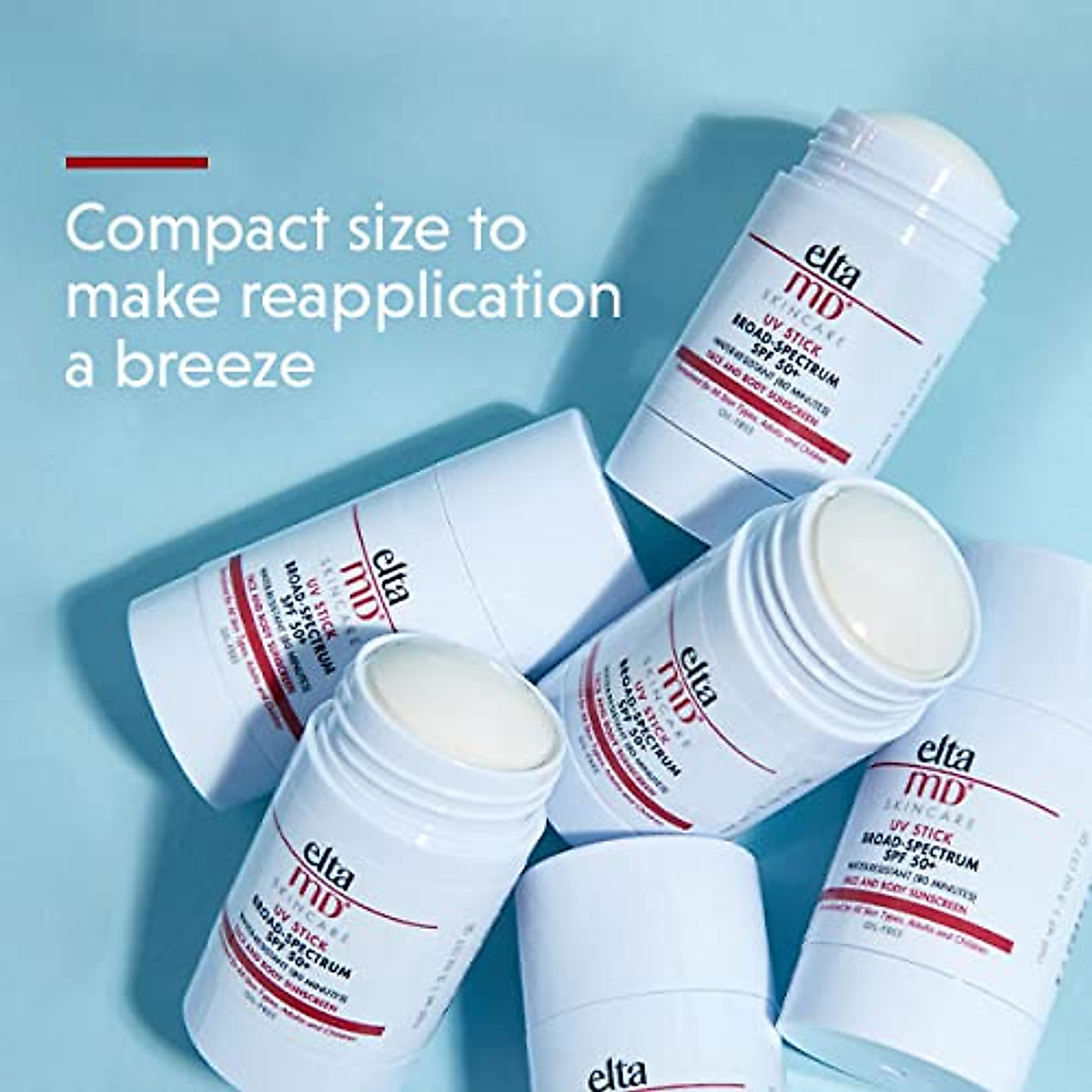 EltaMD UV Stick Sunscreen, Broad Spectrum Sunscreen Stick with SPF 50+, Mineral Face Stick Sunscreen, Oil-Free, Dermatologist Tested, Water-Resistant, Zinc Oxide Sunscreen Stick, 1.3 OZ Stick