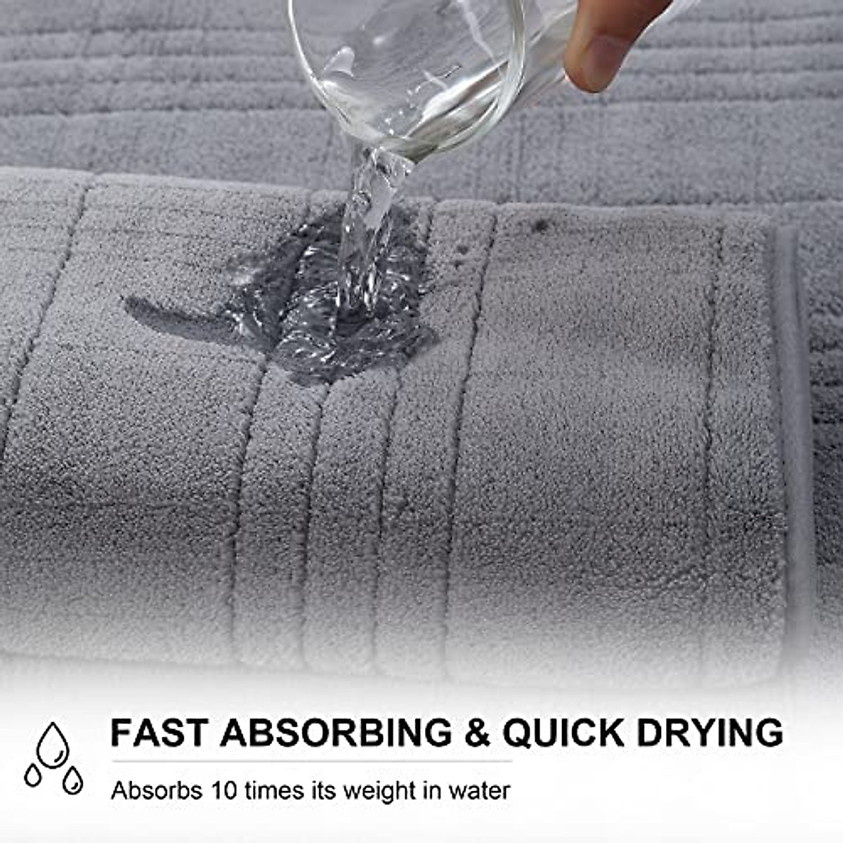 Grey Ultra Soft Towel Set, 2 Extra Large Bath Towel Sheets, 2 Hand Towels and 4 Washcloths - Highly Absorbent Quick Dry Microfiber,Oversized,Premium Towel Set for Bathroom,Fitness,Yoga,Pack of 8