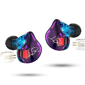 keephifi KZ ZST in Ear Monitor 1BA+1DD HiFi IEM Earphones,Noise Cancelling Earbuds Wired Rich Bass Stereo Headphones, Comfortable in Ear Earbuds,Detachable Cable for Audiophiles (Colorful,No Mic)