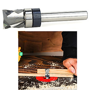 SICWOOD Solid Carbide Compression Flush Trim Router Bit 1/4 Shank, 2+2 Flute, 1/2" Diameter, 1/2" Cutting Length, Pattern and Mortising Trim Router Bit, Template Top Bearing Router Bit