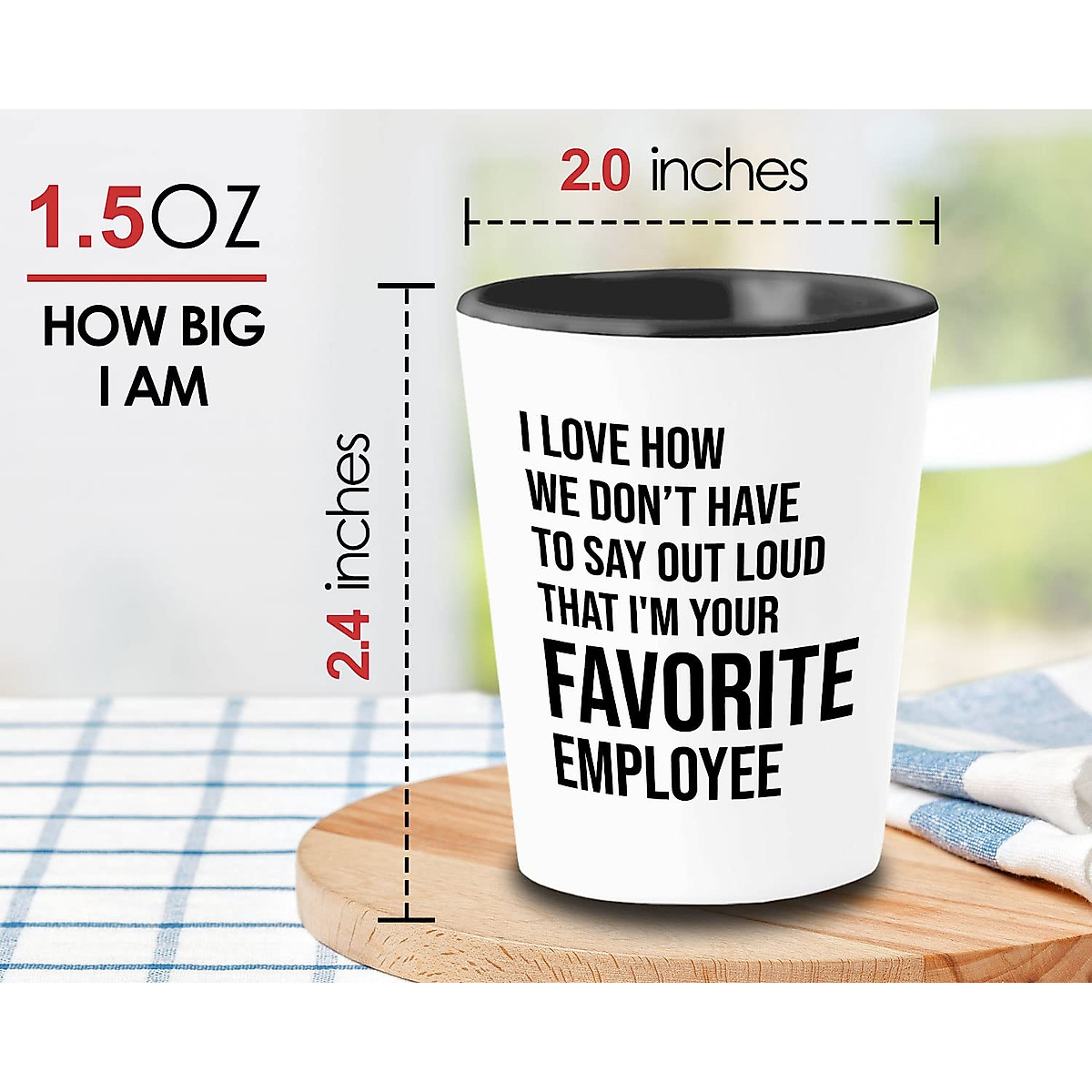 Bubble Hugs Boss's Day Shot Glass 1.5oz - Your Favorite Employee - Boss's Day Boss Lady Office Humor Funny Sarcasm Sassy Coworker Bosses Birthday