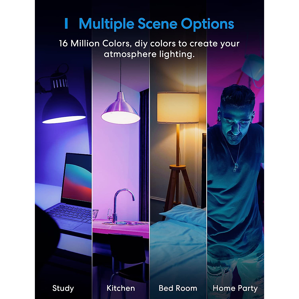 meross Smart Light Bulb, BR30 Flood WiFi LED Bulbs Compatible with Apple HomeKit, Alexa, Google Assistant & SmartThings, Dimmable E26 Multicolor 2700K-6500K RGBCW, 1300 Lumens 100W Equivalent, 1 Pack