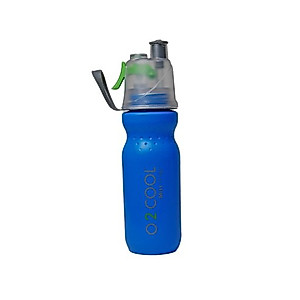 O2COOL Mist N Sip 20 oz MISTING & Drinking Bottle - Blue