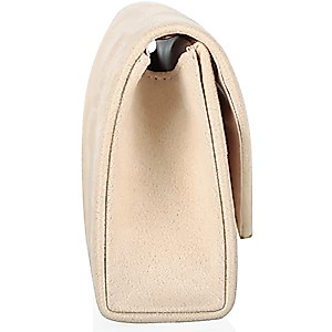 Dexmay Women Faux Suede Envelope Clutch Purse Evening Velvet Handbag Foldover Shoulder Crossbody Bag Nude