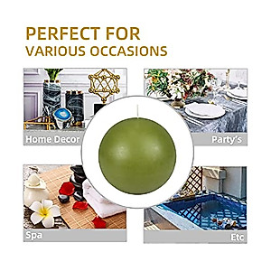 Zest Candle 2-Piece Ball Candles, 4-Inch, Sage Green