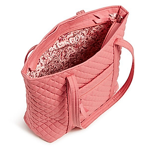 Vera Bradley Women's Cotton Small Vera Tote Bag, Terra Cotta Rose - Recycled Cotton, One Size