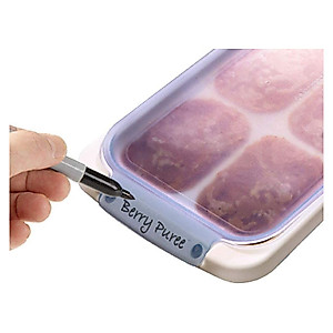 PrepWorks PKS-735 Dishwasher Safe Half Cup 6 Serving Leftover Soup & Food Storage Freezer Pod Tray with Silicone Lid, Blue & White