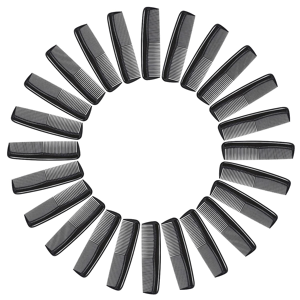 Etercycle 24 Pieces Pocket Hair Combs, 5 inch Unbreakable Black Comb Great for Travel Used on All Hair Types - Men's Hair, Women's Hair, Beard, Mustache and Sideburns