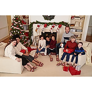 Dearfoams Easter Basket Stuffers Gifts for Kids Toddler Baby Slipper, Lil Bear Red/Blue Plaid, US 7-8 Unisex