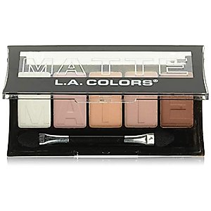 L.A. COLORS 5 Color Matte Eyeshadow Palette, Pink Chiffon CEM476