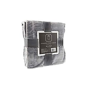 THE FIREFLY COLLECTION Ultra Plush Throw Blanket, 50 x 70 Inches, Granite Grey – Use as Your Couch Throw Blanket or Comfy Chair Blanket Throw – A Perfect Fluffy Blanket for Home and Travel
