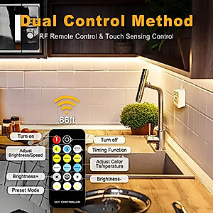 TJOY 19.6ft Under Cabinet Lighting + 50ft Bluetooth LED Strip Lights, 6PCS Dimmable 2700k-6500k Warm White to Daylight Bright LED Strip Light Bars for Kitchen Cabinet, Counter, Shelf