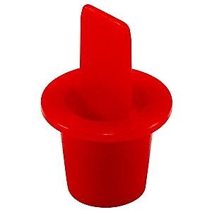 Caplugs ZCPT2Q1 Plastic Center Pull Tab Tapered Plug. CPT-2, PE-LD, Cap OD 0.50" Plug ID 0.367", Red (Pack of 100)