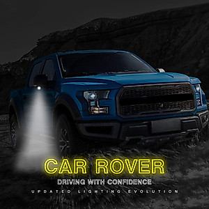 CAR ROVER Full LED Side Mirror Puddle Light Assembly with 6000K Xenon White Replacement for Ford F-150 Expedition Explorer Edge Flex Fusion Taurus X (Pack of 2)