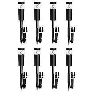 DOREIO 5W Low Voltage Landscape Pathway Lights with Connectors 12V Outdoor Landscape Lighting LED Bollard Path Lights Wired IP65 Waterproof Warm White Walkway Lights for Garden Yard Lawn (8Pack)