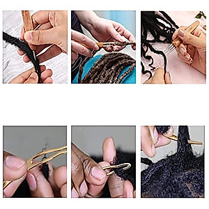 Dreadlocks Crochet Hooks 3pcs/Set ，Braid Hair Dreadlocks Needle ，Dreadlock Crochet Hook Tool Weaving Needle Tool ，Locs Crochet Needle （3 Pieces 1 Hook /0.5mm+0.75mm+1mm)