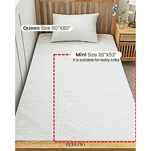 BebePio Duraron Cooling Mattress Topper Pad – Q-max 0.4 Chilling Effect Summer Blanket for Hot Sleepers & Babies – Quick Dry, Breathable, Cool Bed Throw (White, Grey), Mini