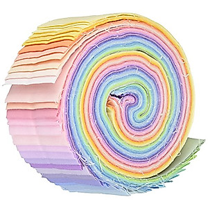 Robert Kaufman RU-230-41 Roll Ups Kona Cotton Solids pastel Palette, 41Pcs,Assorted