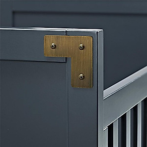 Baby Relax Miles 2-in-1 Convertible Crib, Graphite Blue