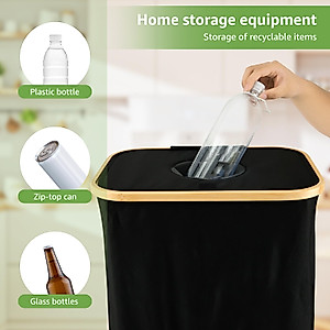 Recycling Bin for Kitchen, Large 29 Gallon 110L Recycle Bin with Lid Removeable Reusable Inner Bag, Collecting Glass Paper Plastic Metal Empty Bottles, Recycling Bin Zip-Top Can,Kitchen Recycling Bin
