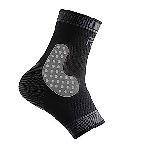 Protle Adjustable Foot Socks, Ankle Brace Compression Support Sleeve with Silicone Gel, Arch Support - Boosts Recovery from Joint Pain, Sprain, Plantar Fasciitis (Black-Large)