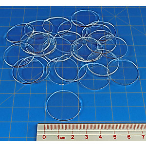 LITKO Round Bases | 27mm Circle | Compatible with Star Wars: Legion | Pack of 25 | (1.5mm Clear Acrylic)