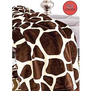 Home Must Haves Ultra Soft Micro Plush Warm Cozy Premium Flannel Bed Sofa Couch Picnic Blanket (Queen 80"x80", Giraffe Skin Print)