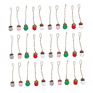 Garneck 24pcs Christmas Acorn Ball Christmas Decor Hand Decor Fake Acorn Felt Pom Pom Balls Christmas Hanging Acorn Balls Christmas Acorn Ball Ornaments Christmas Acorn Balls Pendants