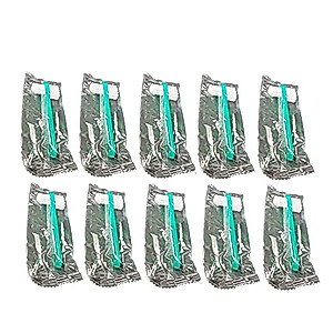 Vakly Denture Brush [Pack of 10] Individually Bagged Denture Brushes with Hard Firm Flat Bristled Heads for Cleaning Dentures, Retainers, False Teeth, Clear Braces, and Mouth Guards