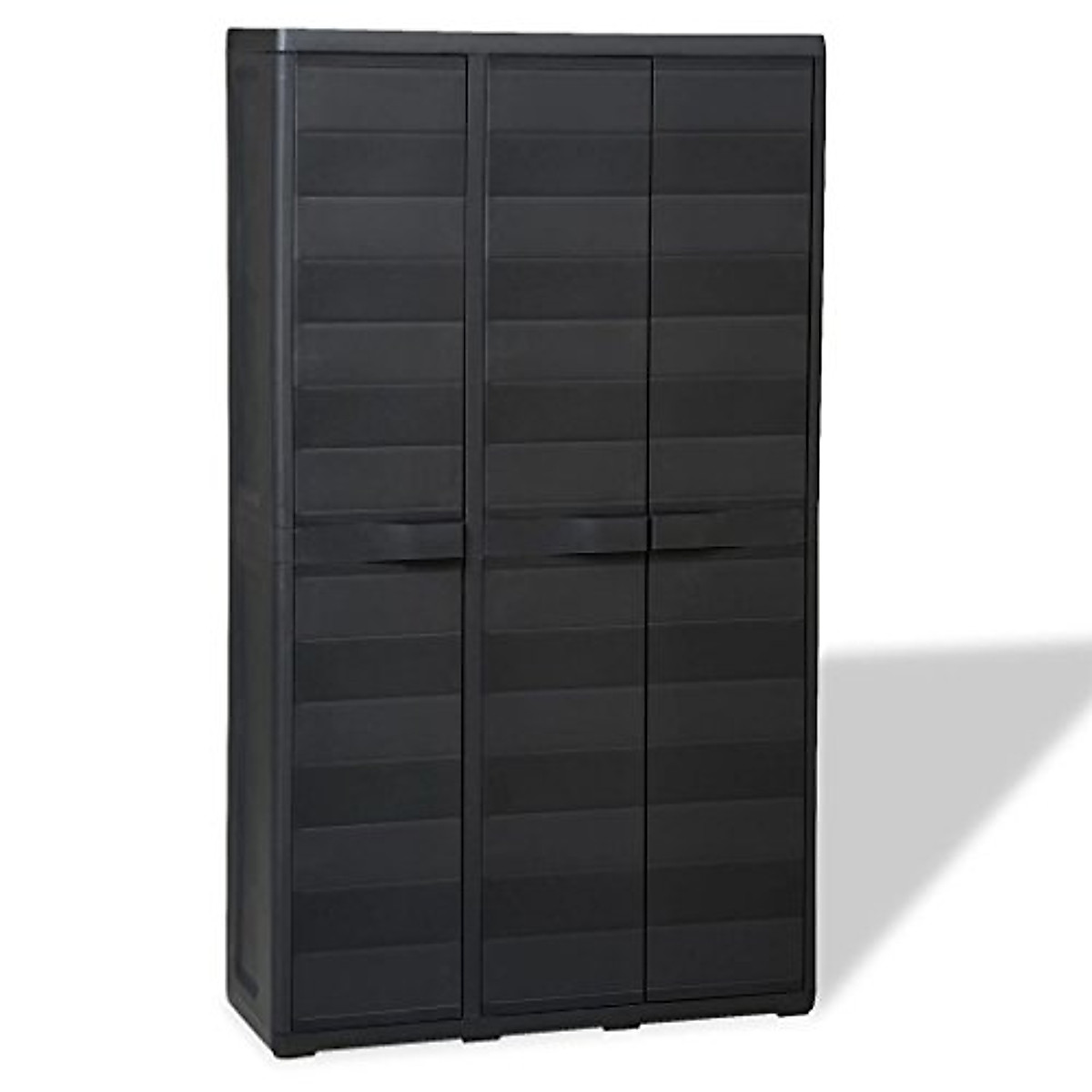 Festnight Garden Storage Cabinet with 3 Doors & 4 Adjustable Shelves with Locking System Home Garden Decor Black