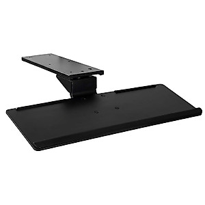Mount-It! Under Desk Keyboard Tray and Mouse Platform, Ergonomic Computer Keyboard Drawer with Gel Wrist Pad, 17 inch Space Saving Track, Black (MI-7138)