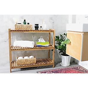 VICTORY RELAX 3-Tier Shoe Rack for Entryway,Acacia Wood Shoe Rack, Free Standing Shoe Racks for Indoor & Outdoor, Stackable Shoe Organizer for Closet