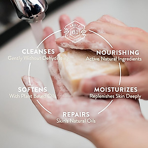 Crate 61 Organics, Handmade in Canada, Plant Based Cold Process Natural Bar Soap, With Premium Essential Oils, Pack of 6 (Dry Skin)