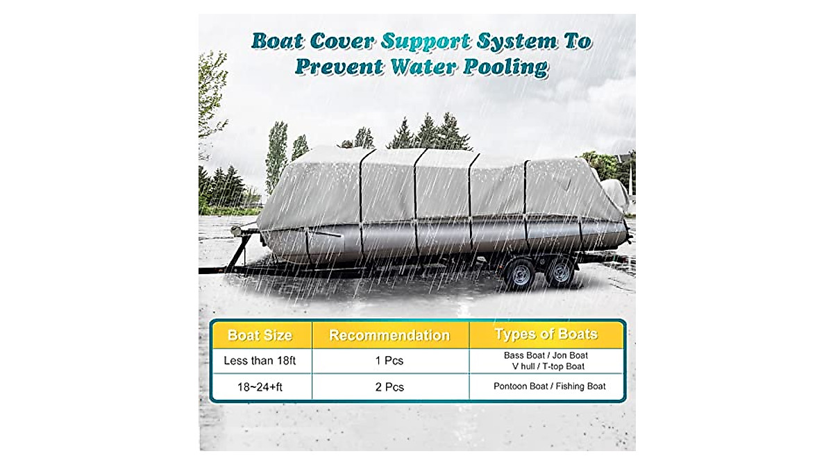 Fuprosico Adjustable Pontoon Boat Cover Support System - 2 Pack