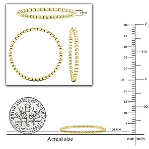 Dazzlingrock Collection 1.4mm Beaded Style Minimalist Ball Chain Design Wedding Band for Her in 14K Yellow Gold Size 6