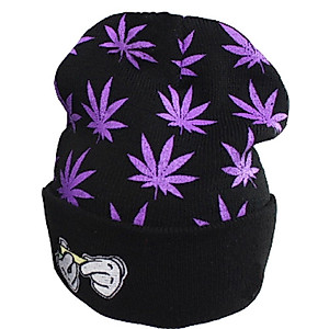 UTALY Weed Marijuana Beanies-Hat Rolling-Up Skully Cap (Style 02)